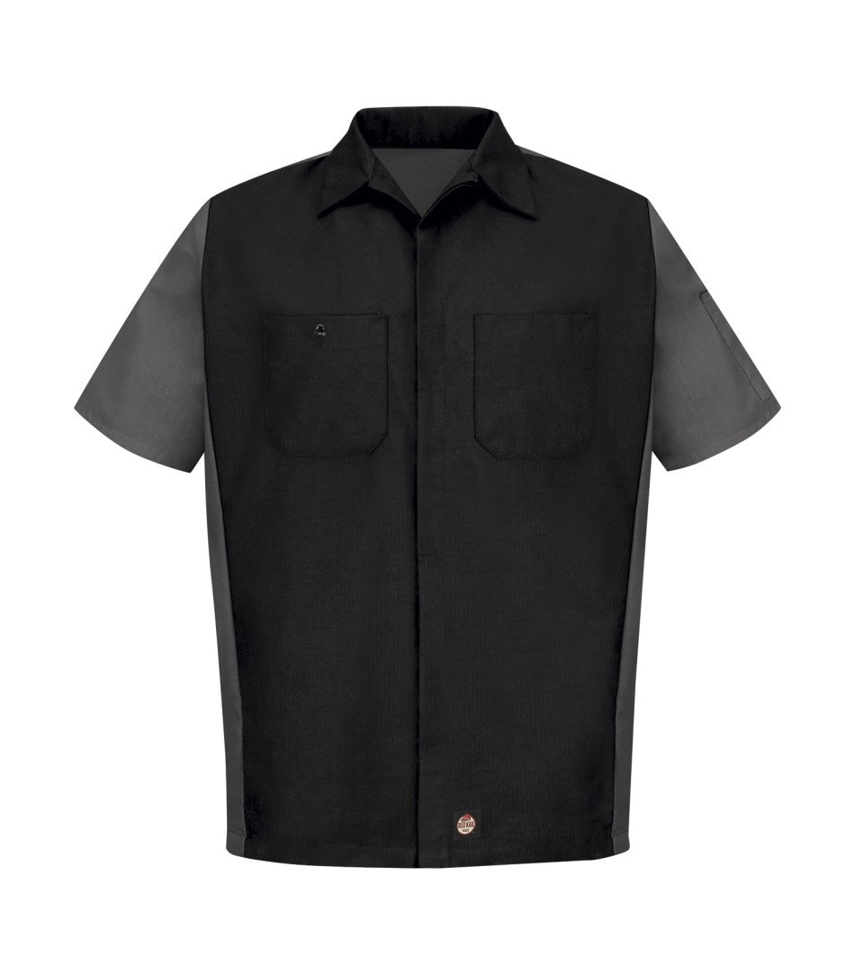 Short Sleeve Woven Crew Work Shirt – Pewter Graphics
